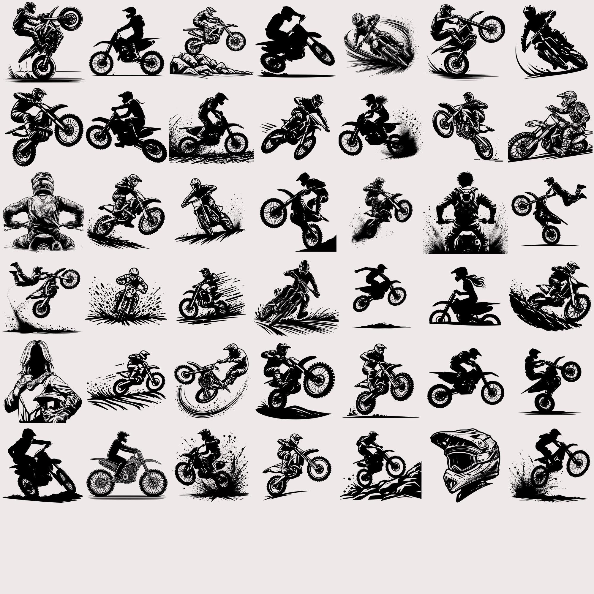 Motocross Svg Bundle, Motocross Motorcyclevector, Motocross Silhouette ...