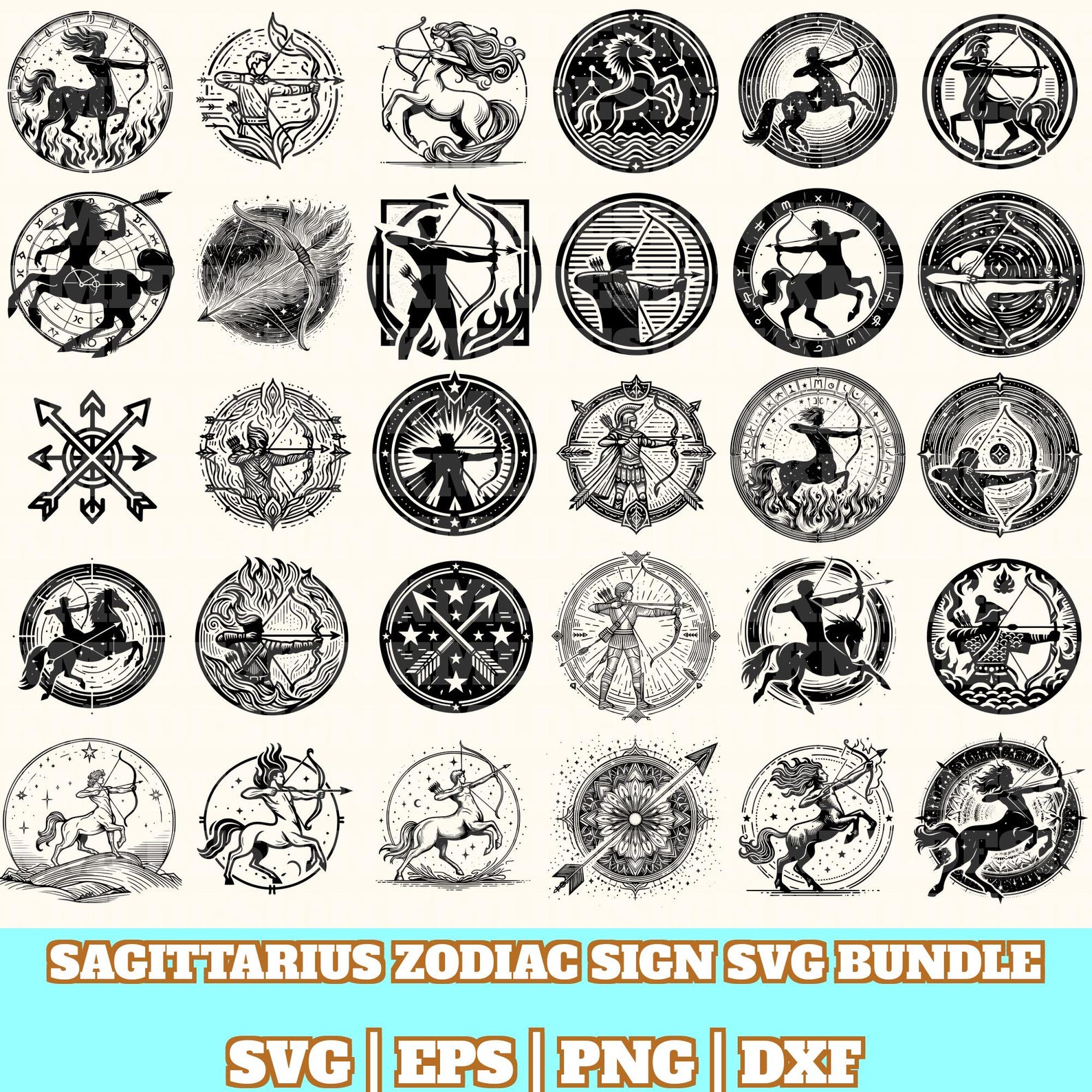 Sagittarius Zodiac Sign Svg Bundle, Sagittarius Vector, Sagittarius ...