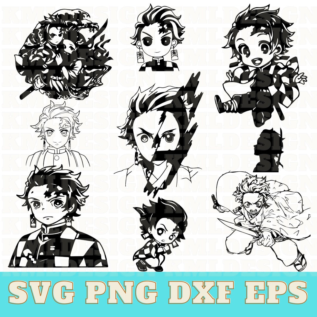 9 Tanjiro Komado Svg Bundle, Tanjiro Komado Vector, Demon Slayerclipart ...