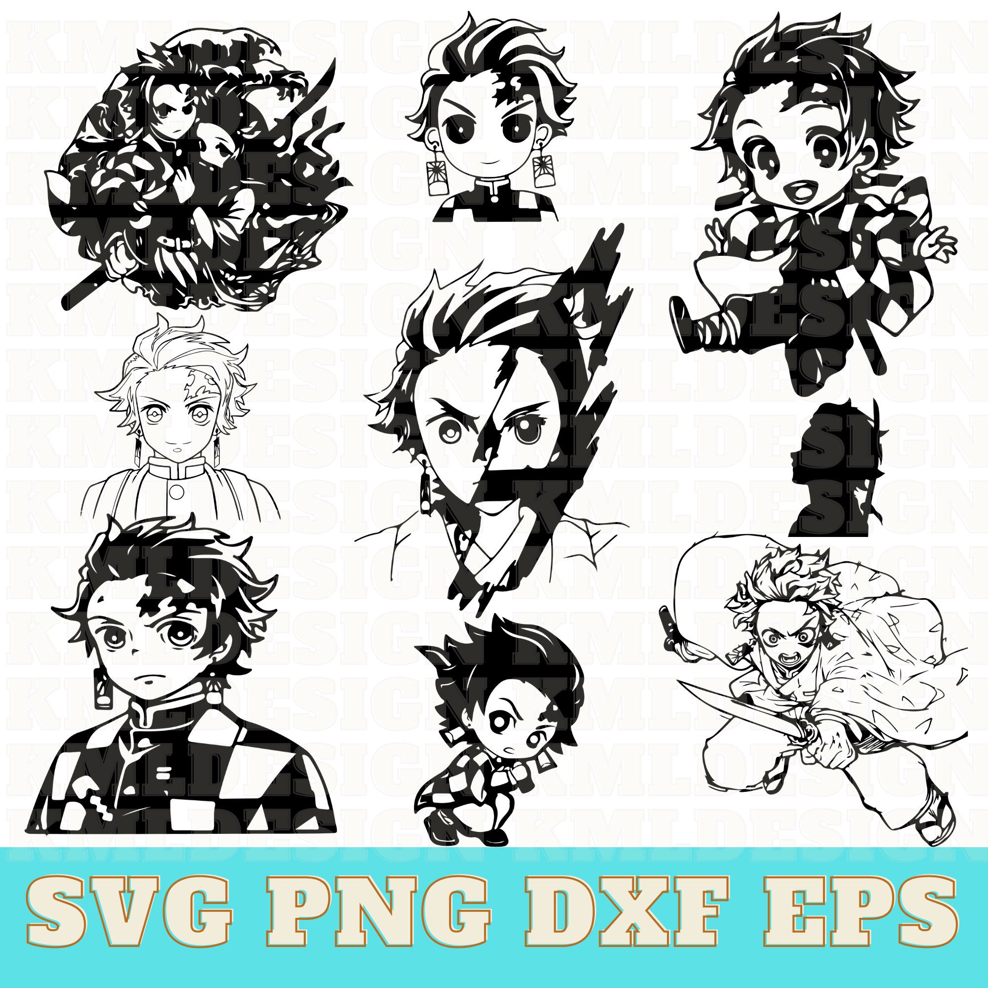 9 Tanjiro Komado Svg Bundle, Tanjiro Komado Vector, Demon Slayerclipart, Demon Slayer SVG ...