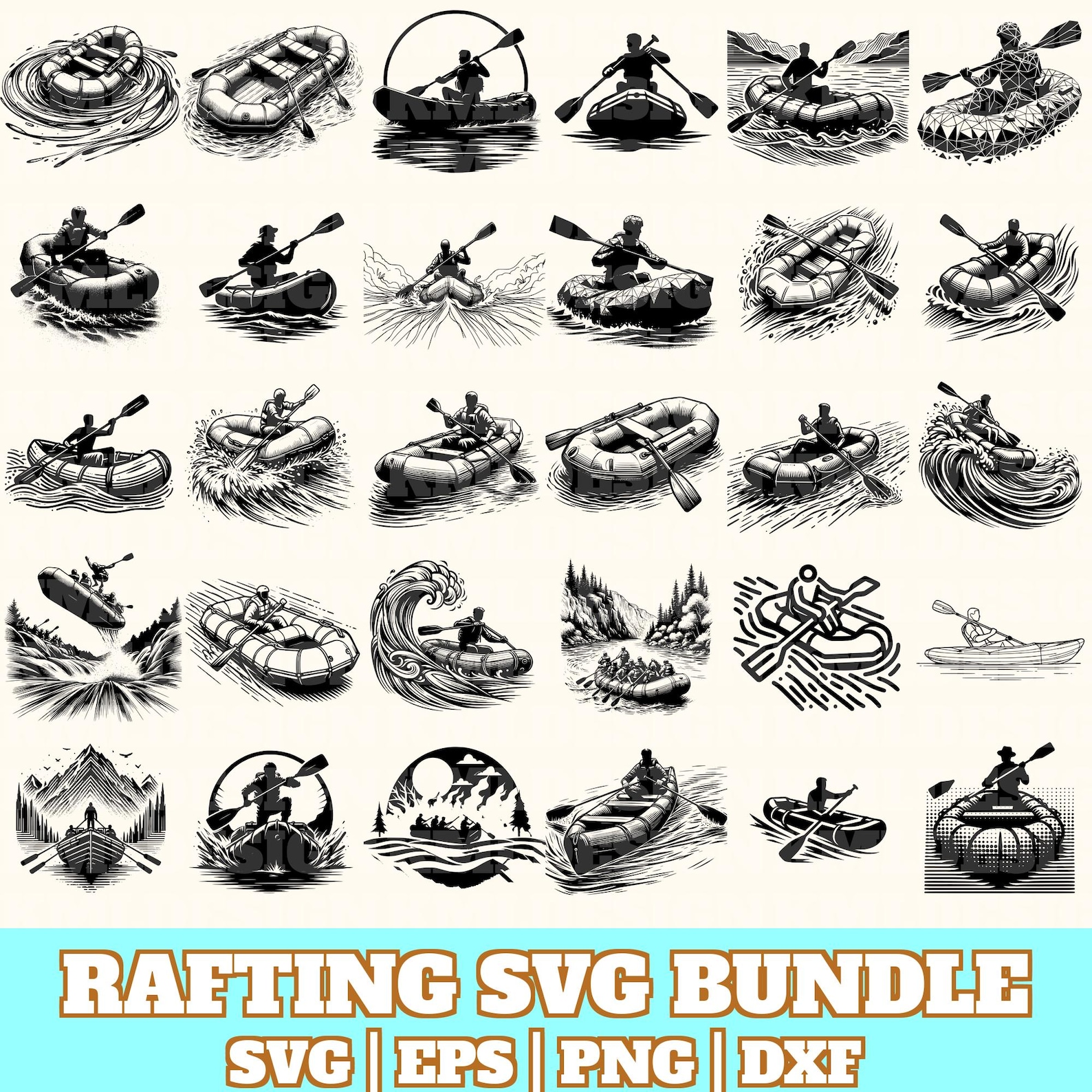 Rafting Svg Bundle, Rafting Vector, Rafting Silhouette, Rafting Svg PNG ...