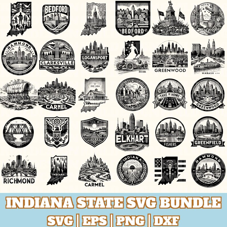 Indiana State Svg Bundle, Indiana State Vector Silhouette, Indiana ...
