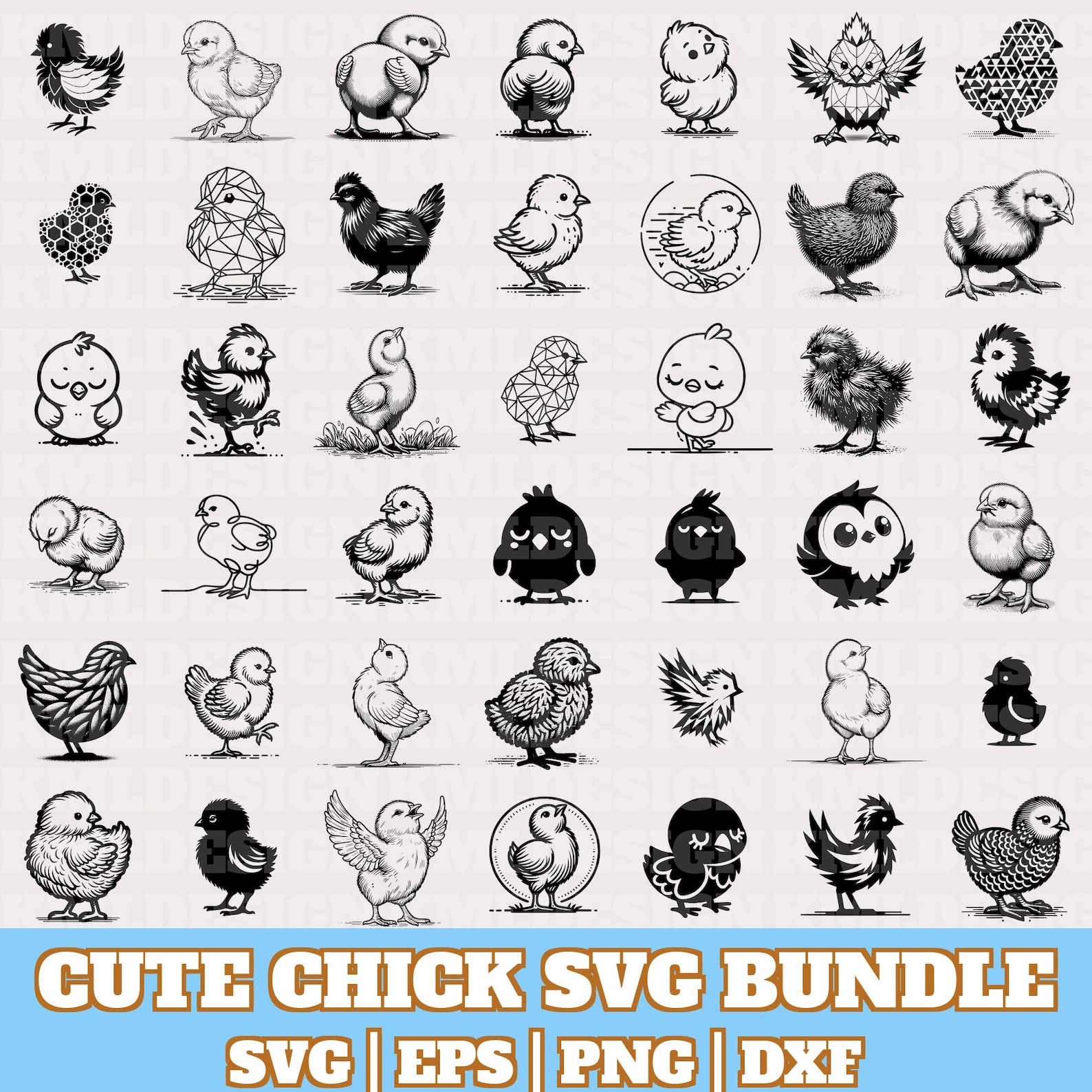 Cute Chick Svg Bundle, Cute Chick Vector, Cute Chick Silhouette, Easter ...