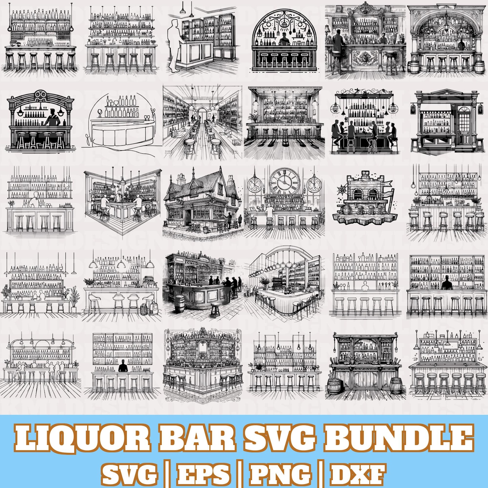 Liquor Bar Svg Bundle, Tavern Liquor Bar Vector, Cocktail Pub ...