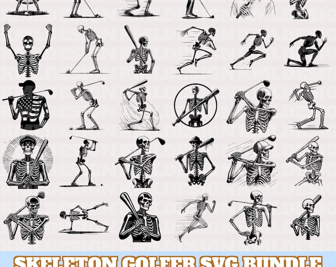 Skeleton Golf Cart Premium SVG for DIY Crafts and Project | Skull ...