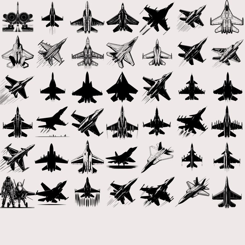 Fighter Jets Svg Bundle, Fighter Jets Vector, Fighter Jets Silhouette ...