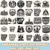 Arkansas State SVG American Flag Outline DXF EPS Ai Png Cricut Cnc ...