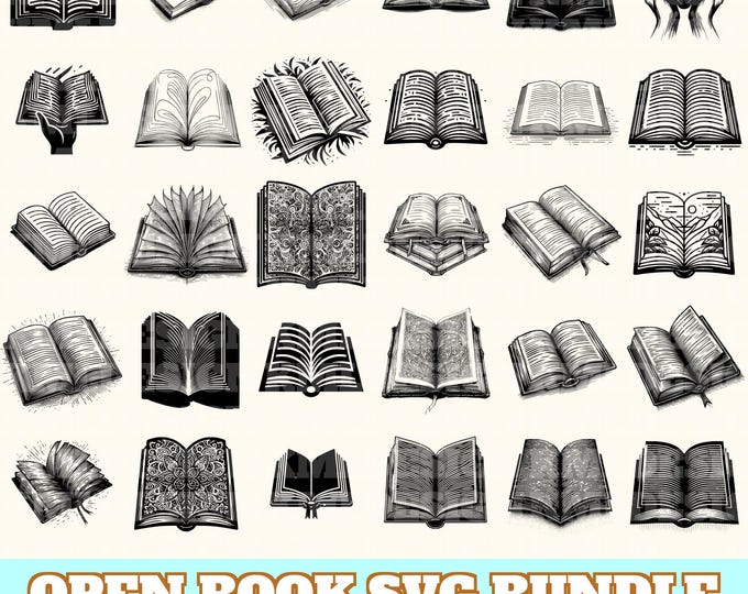 Open Book Svg, Reading Svg, Read, Love to Read, Book With Pages Open ...