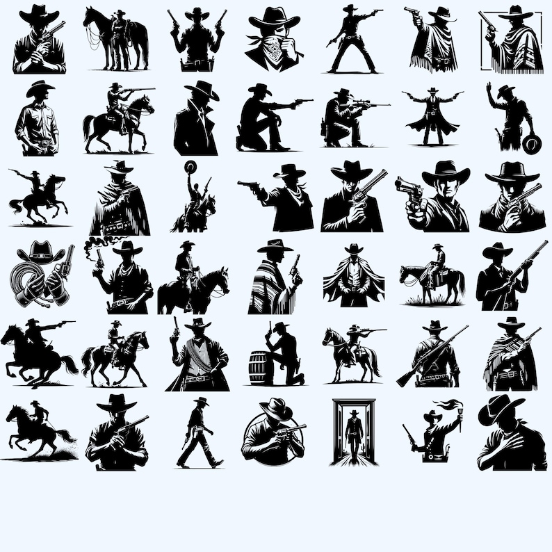 Western Cowboy Gunslinger Svg Bundle, Cowboy Gunslinger Svg, Western ...