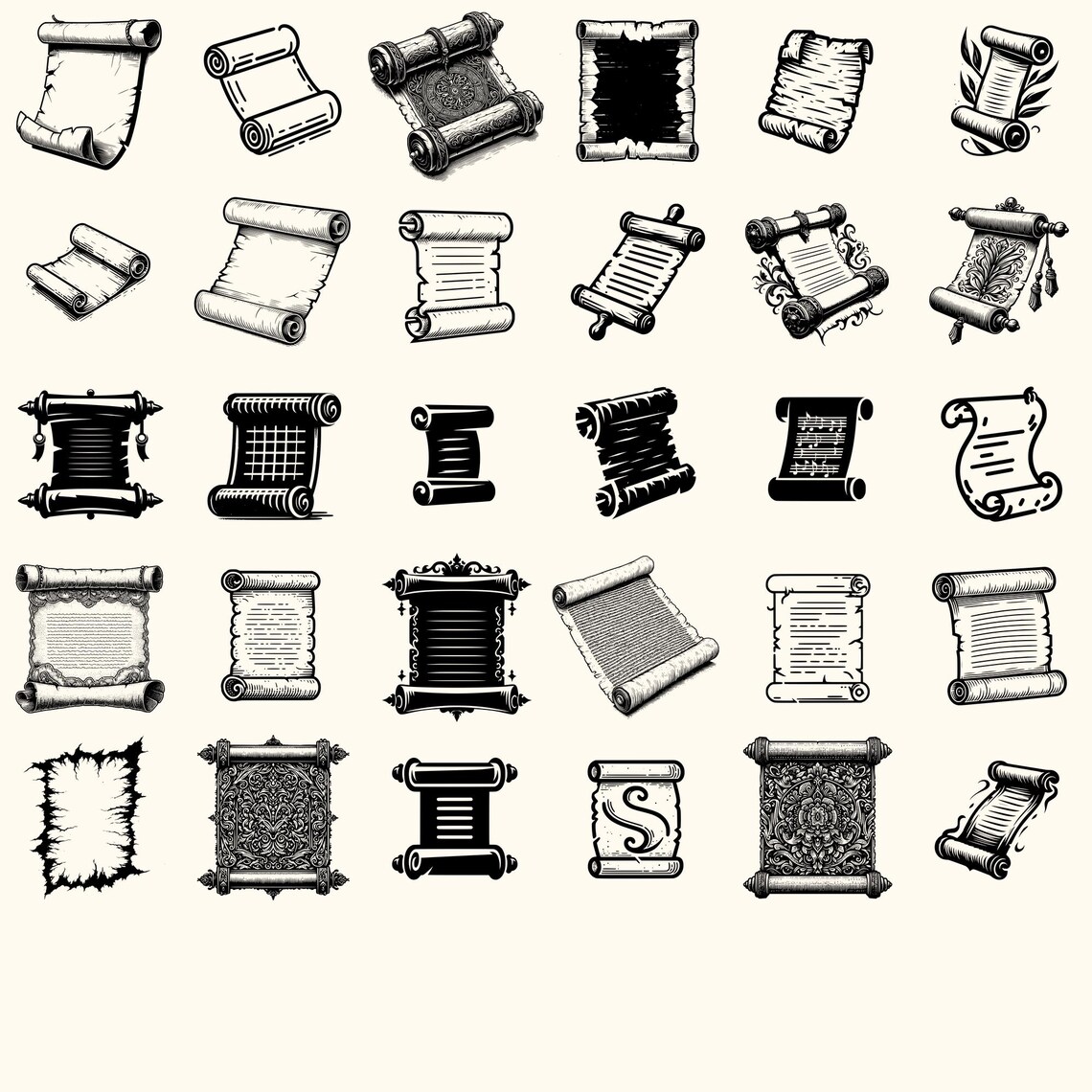 Parchment Svg Bundle, Parchment Vector Silhouette, Parchment Svg PNG ...
