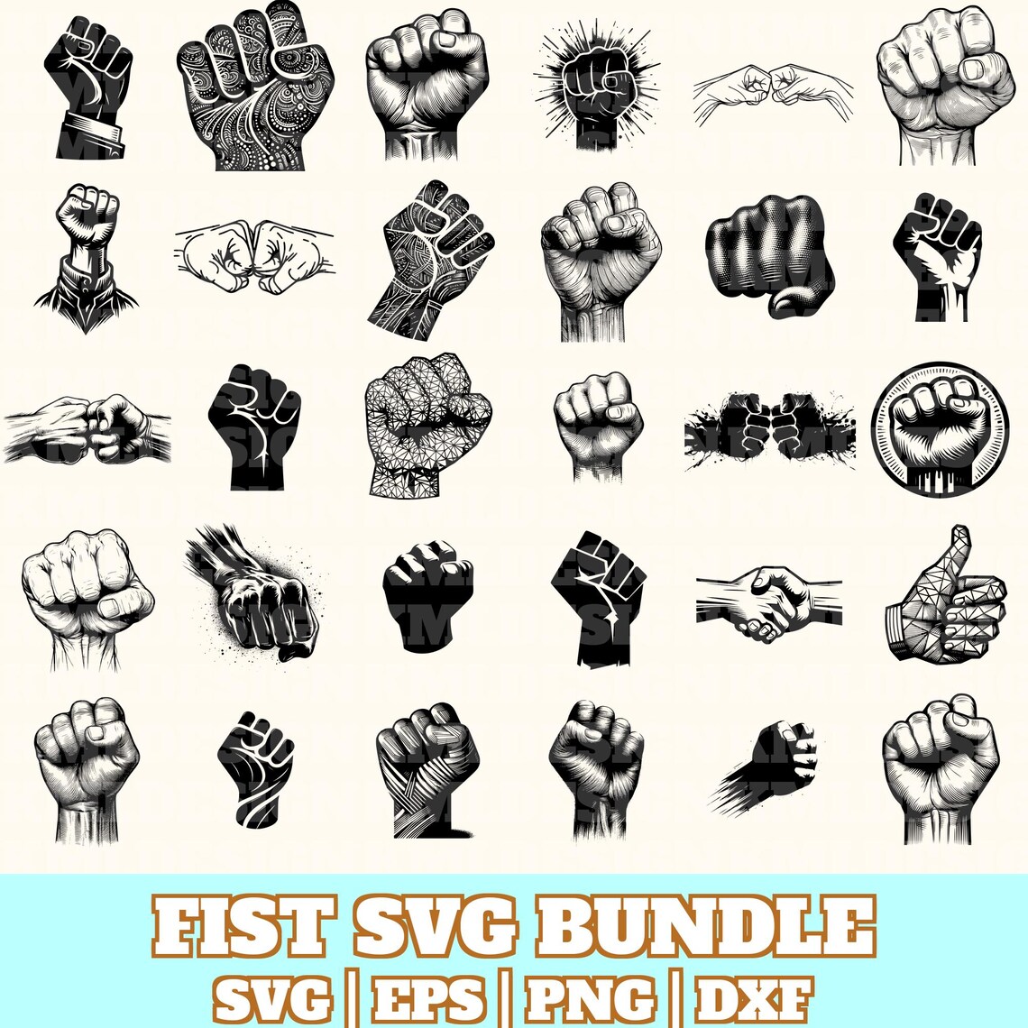 Fist Svg Bundle, Fist Vector, Fist Silhouette, Fist Svg PNG Eps Dxf ...