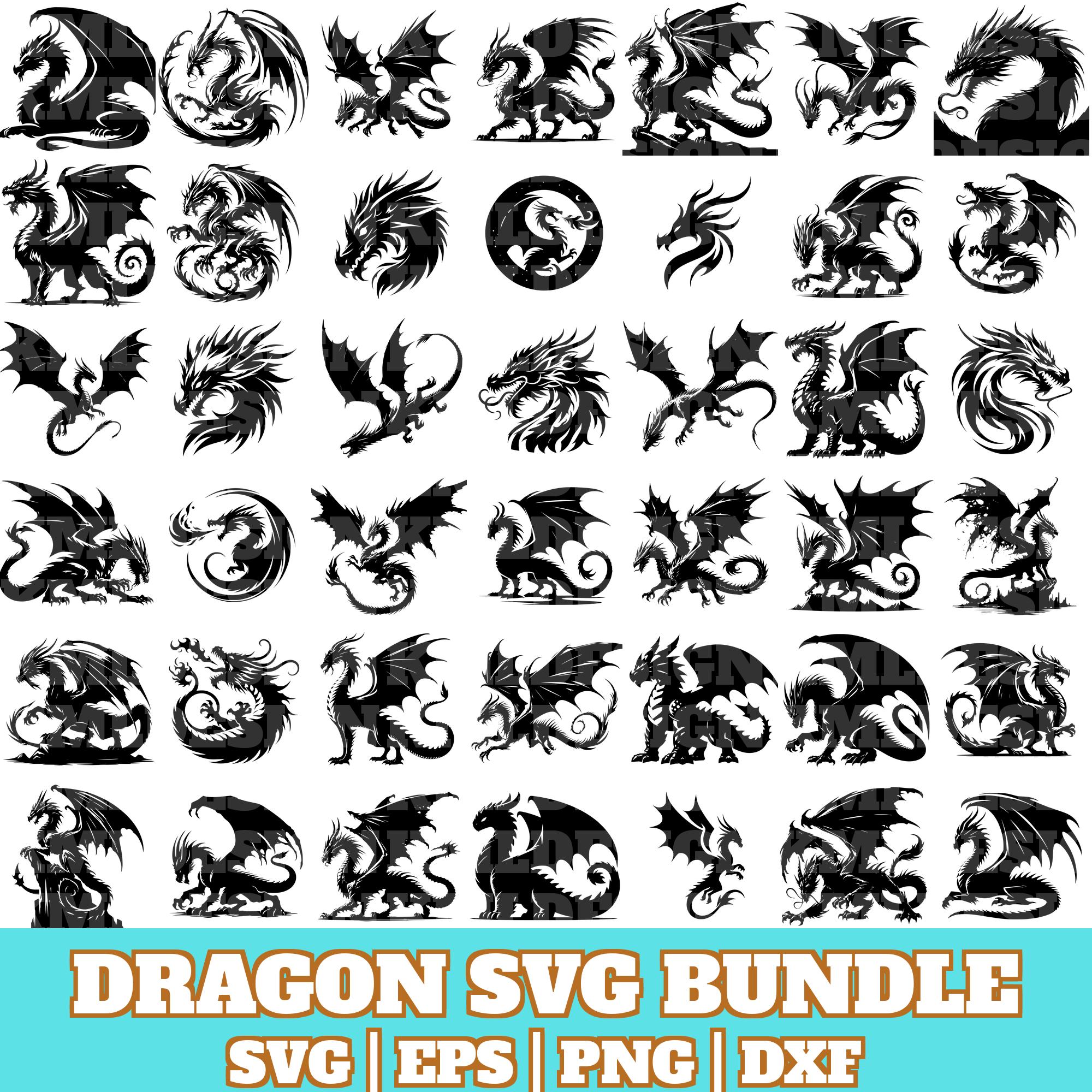 185 Dragon SVG Bundle, Dragon SVG Cut Files for Cricut, Dragon ...