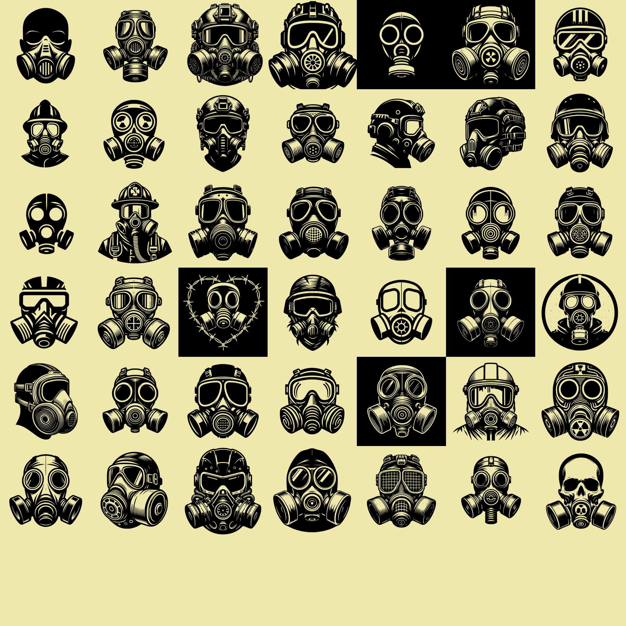 Gas Mask Svg Bundle, Gas Mask Cut File, Gas Mask Silhouette, Gas Mask ...