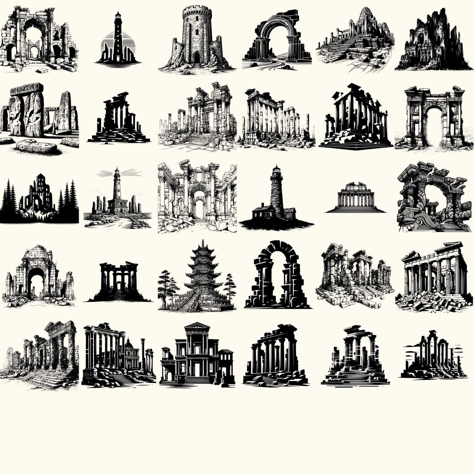 Ancient Ruins Svg Bundle, Ancient Ruins Vector, Ancient Ruins ...