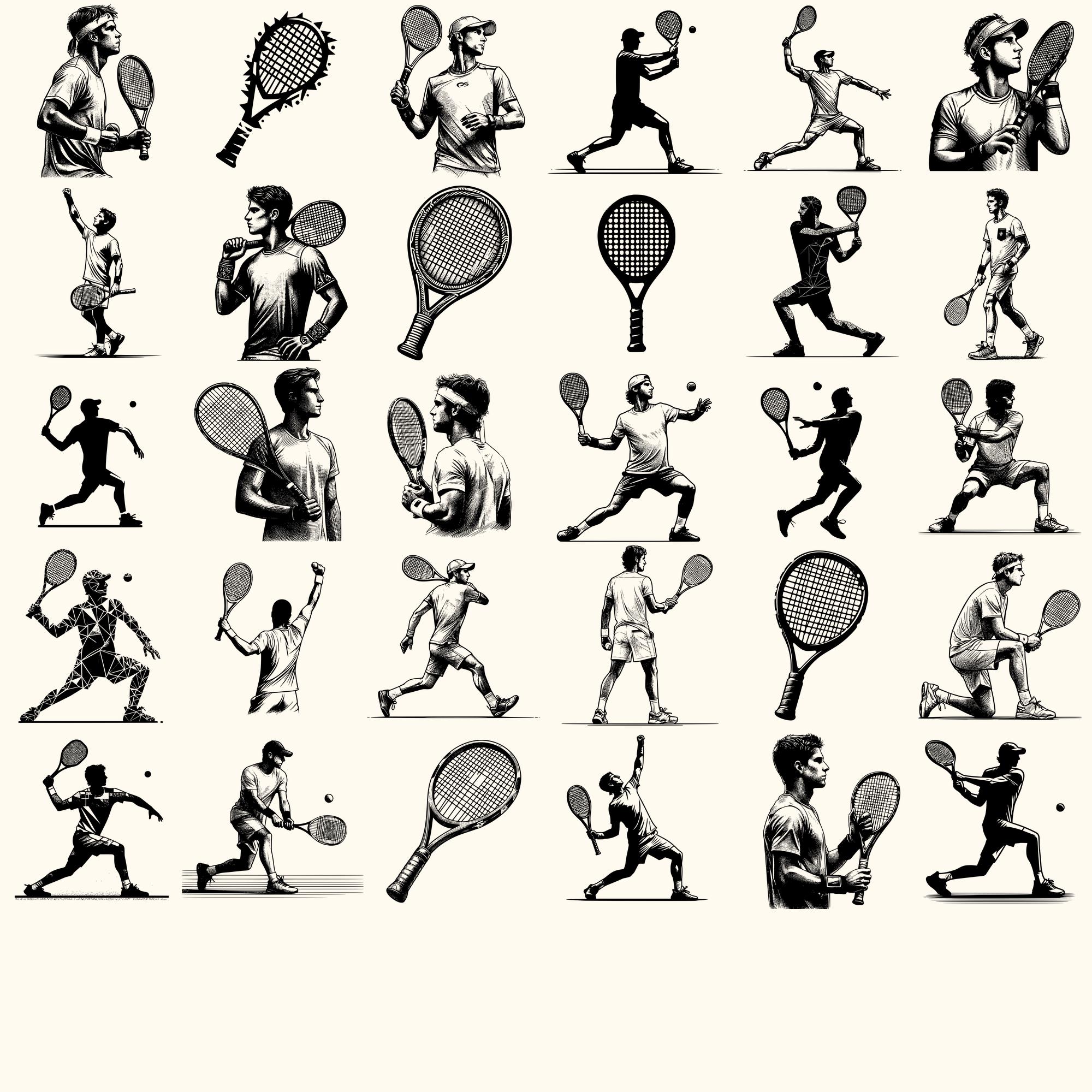 Tennis Svg Bundle, Padel Tennis Vector, Padel Tennis Silhouette, Padel ...