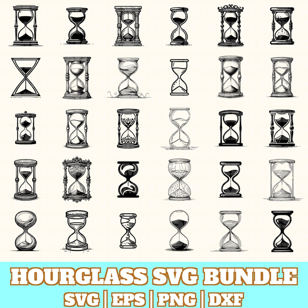 Hourglass Svg Bundle, Hourglass Vector, Hourglass Silhouette, Hourglass ...