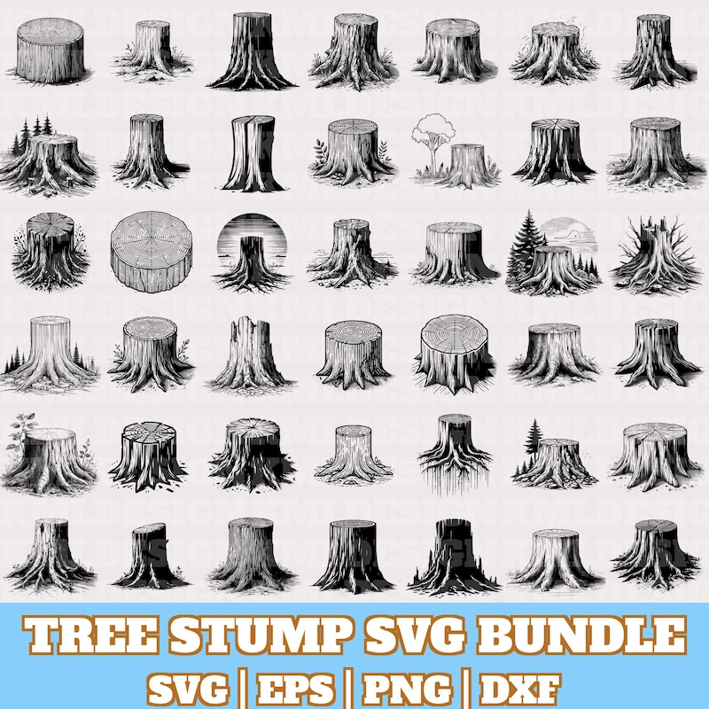 Tree Stump Laser File - Etsy