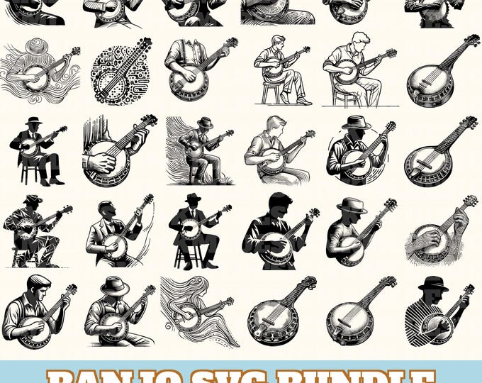 BANJO SVG, Banjo Svg Files for Cricut, Banjo Clipart, Laser Cut Files ...