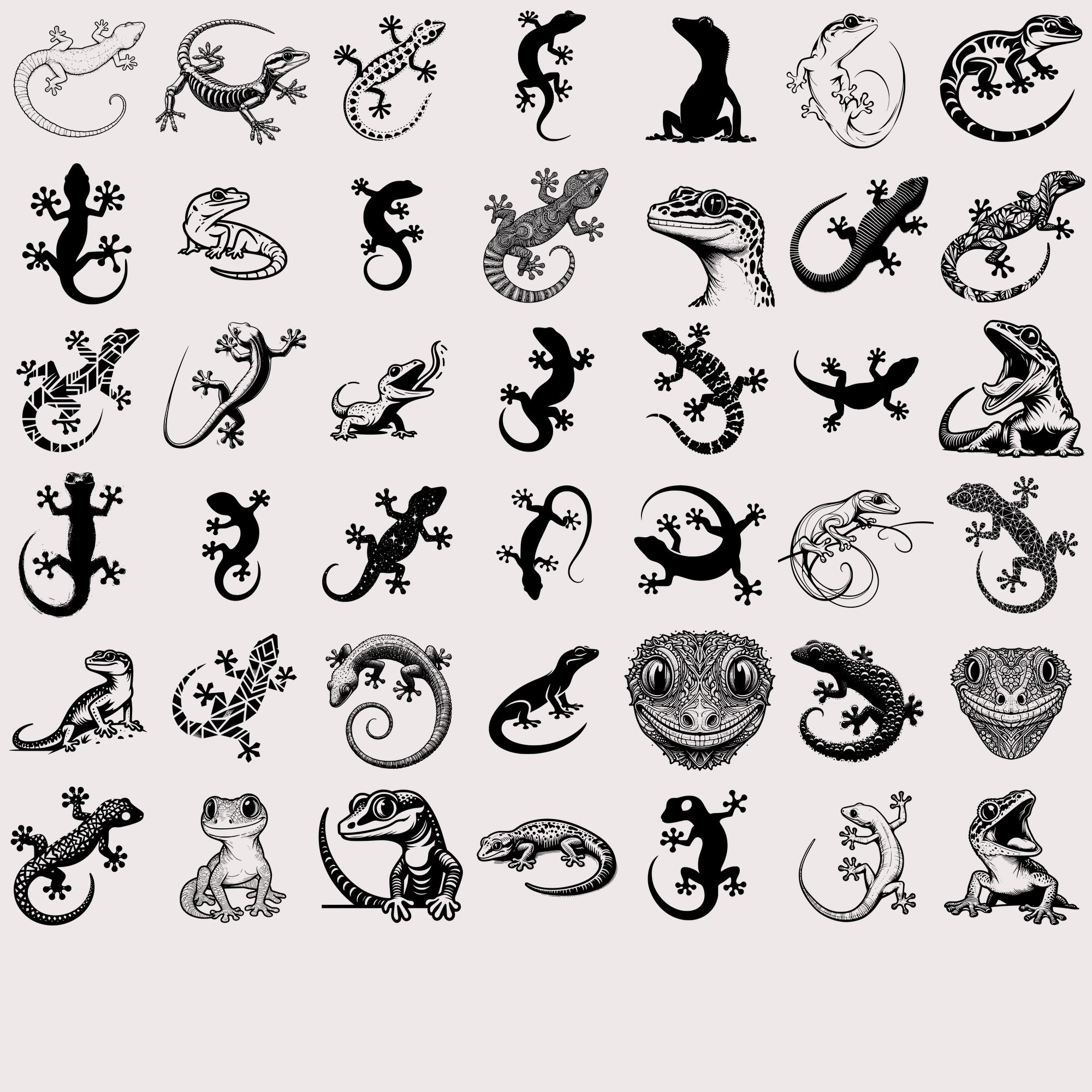 Gecko Svg Bundle, Gecko Vector, Gecko Silhouette, Cute Gecko Svg PNG ...