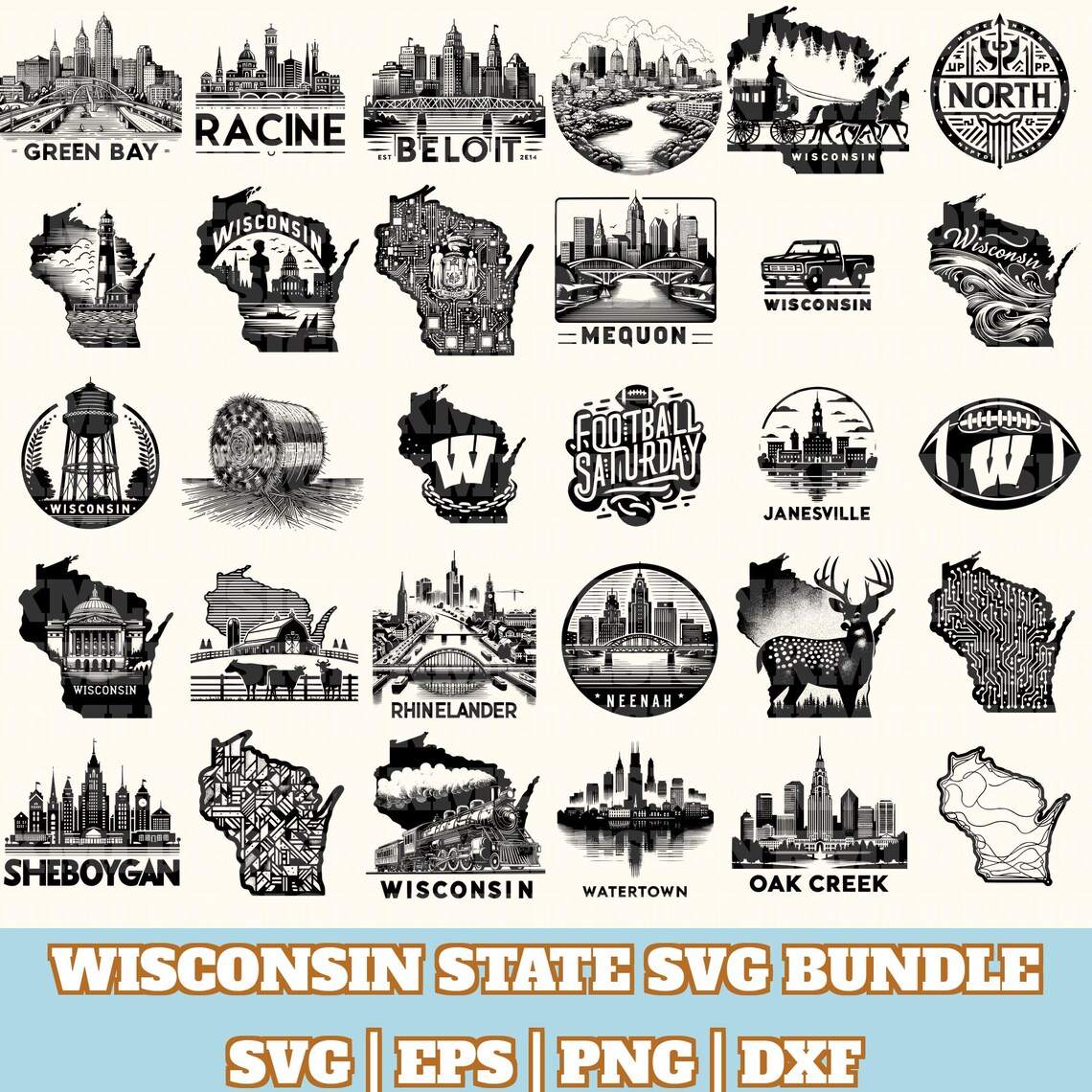 Wisconsin State Svg Bundle, Wisconsin State Vector Silhouette ...