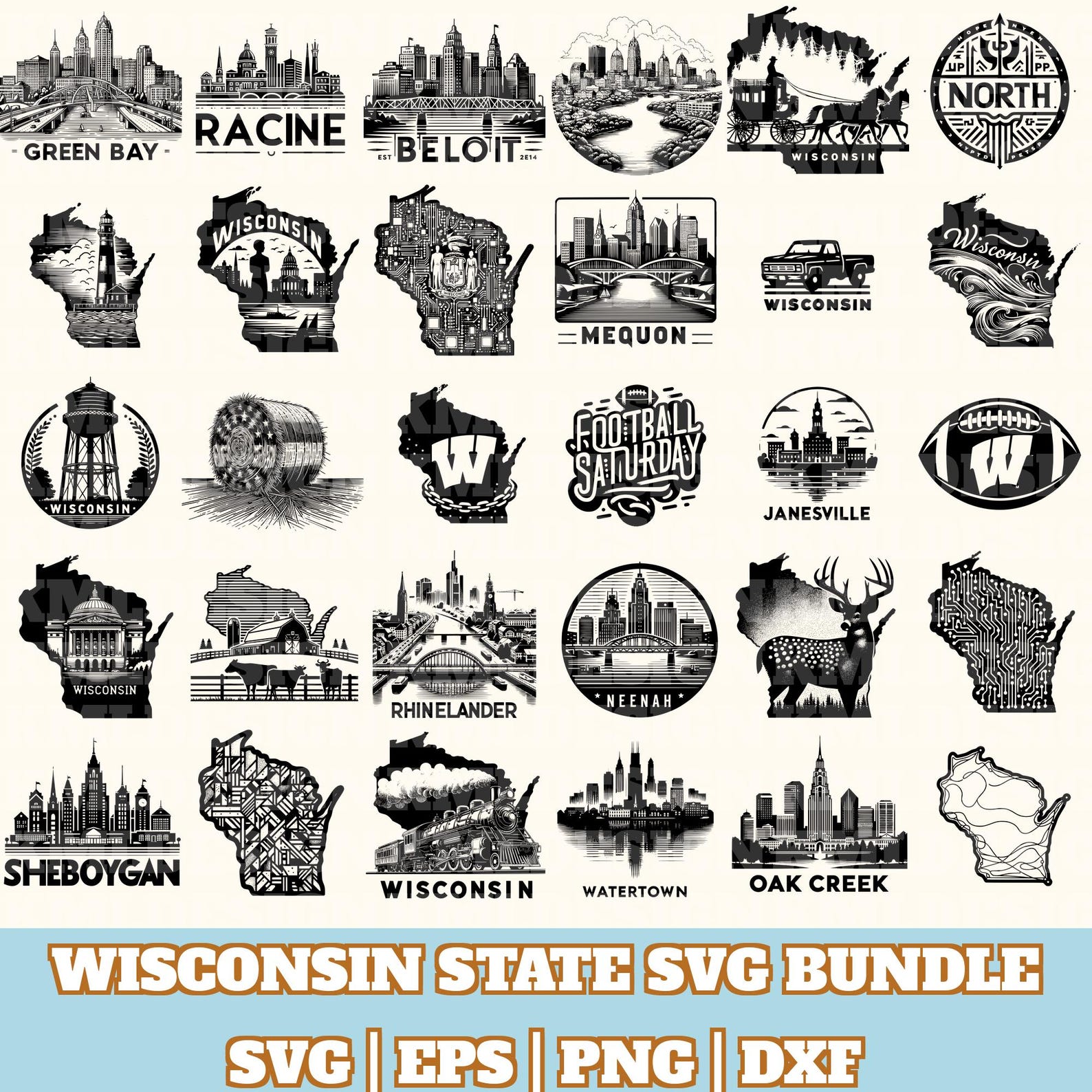 Wisconsin State Svg Bundle, Wisconsin State Vector Silhouette ...