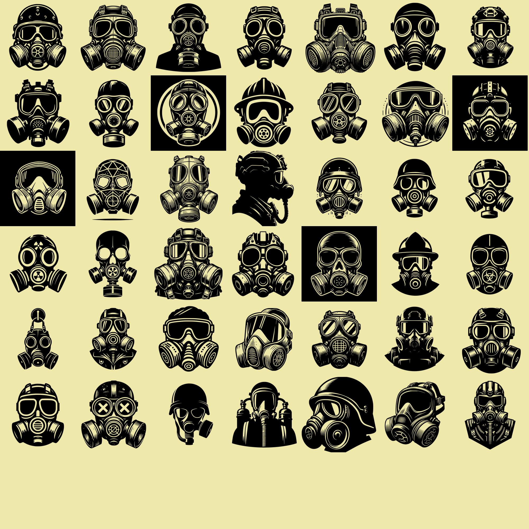Gas Mask Svg Bundle, Gas Mask Cut File, Gas Mask Silhouette, Gas Mask ...