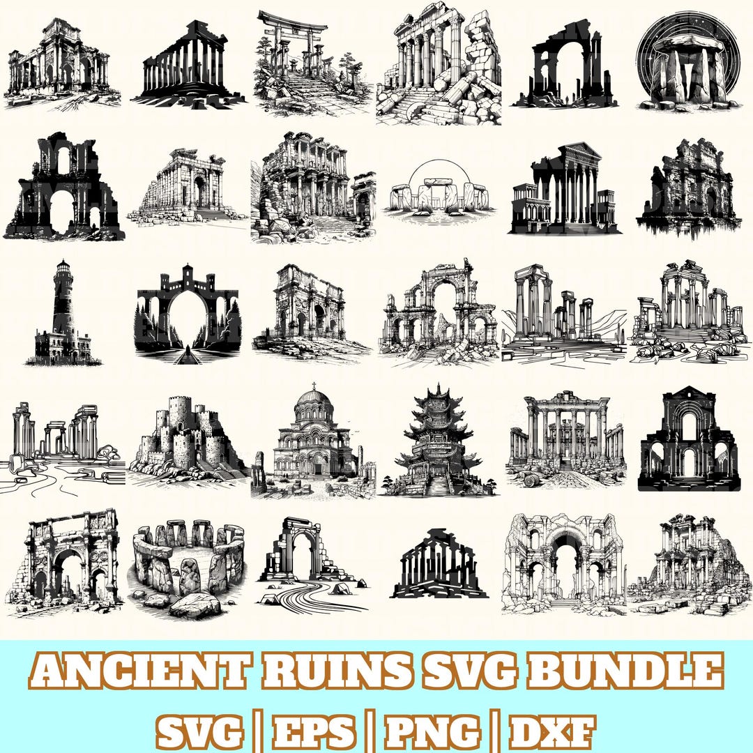 Ancient Ruins Svg Bundle, Ancient Ruins Vector, Ancient Ruins ...