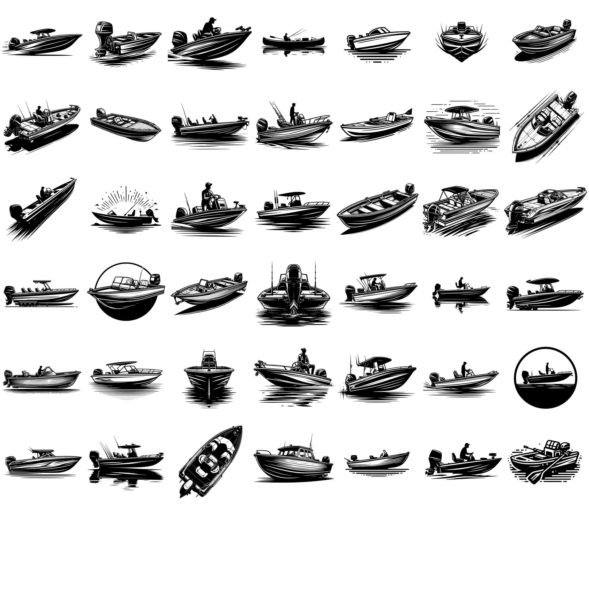 Bass Boat Svg Bundle, Fishing Boat Svg, Bass Boat Cricut, Bass Boat ...