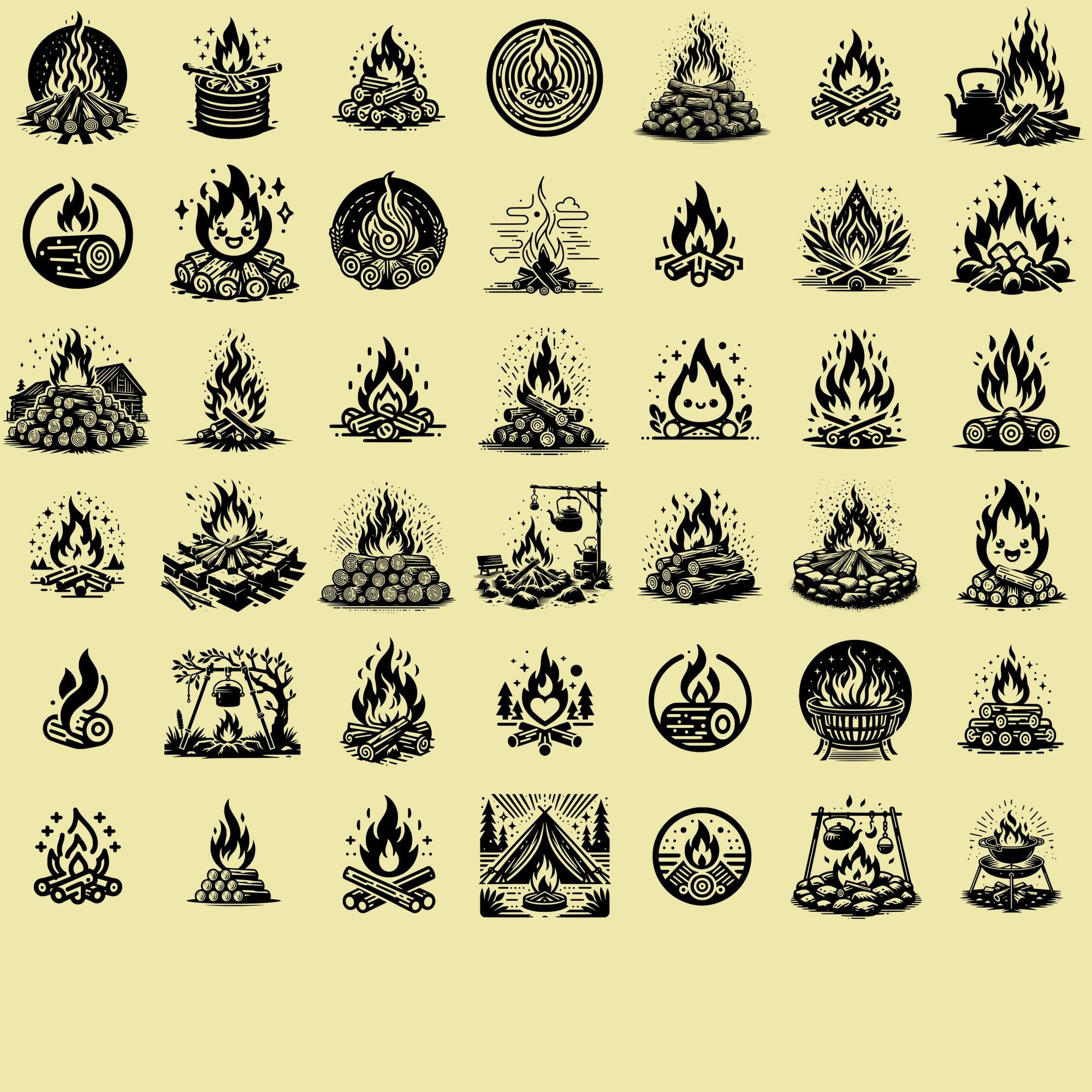 Campfire Svg Bundle, Campfire SVG, Campfire Silhouette, Camp Life ...