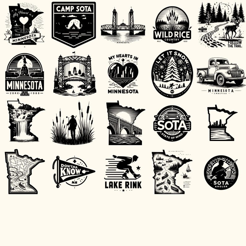 Minnesota State Svg Bundle, Minnesota State Vector Silhouette ...