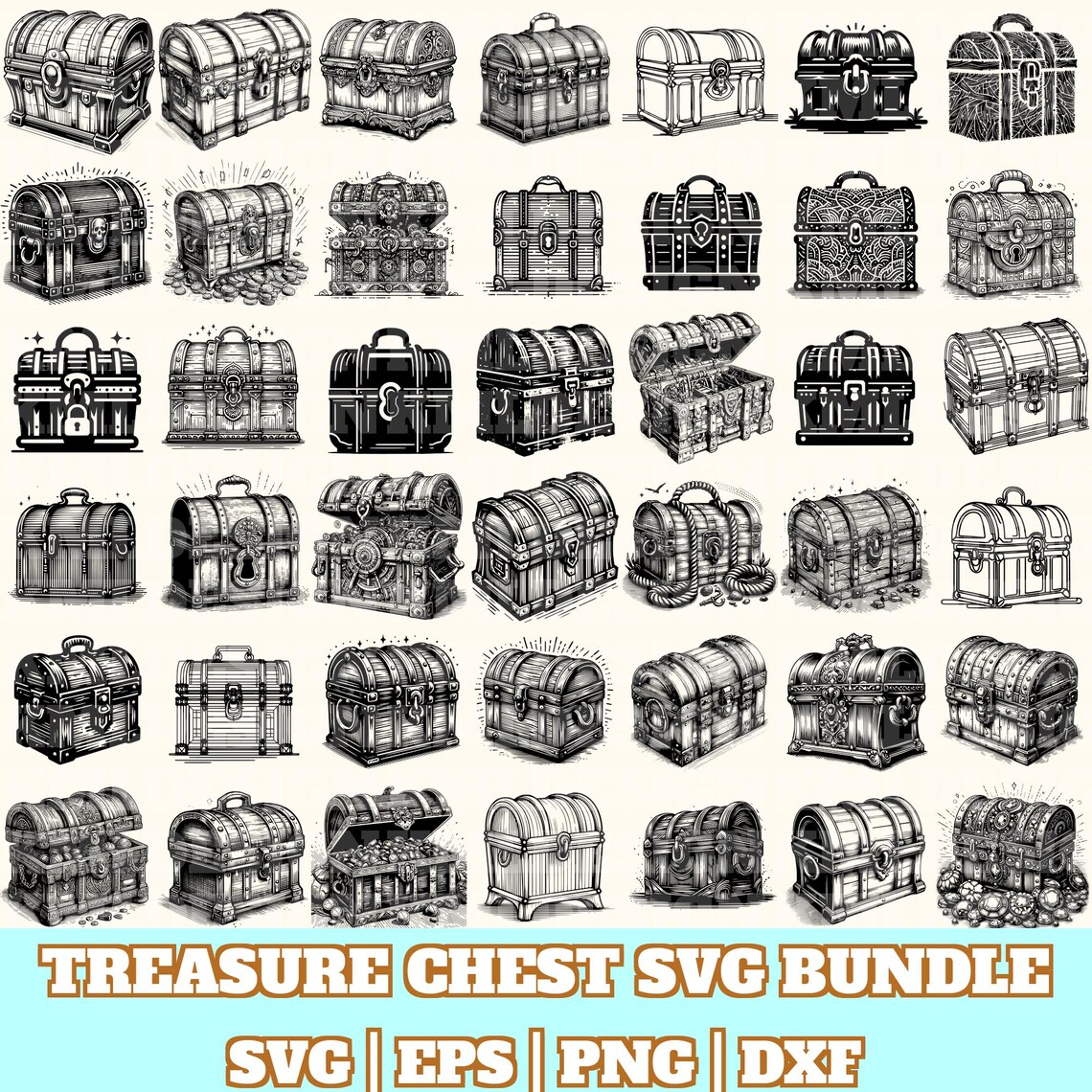 Treasure Chest Svg Bundle, Treasure Chest Vector, Treasure Chest ...