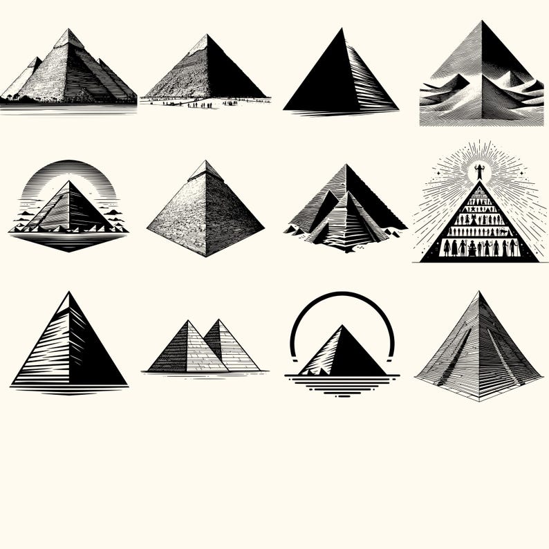 The Great Pyramids of Giza Svg Bundle, Great Pyramids Vector, Pyramids ...