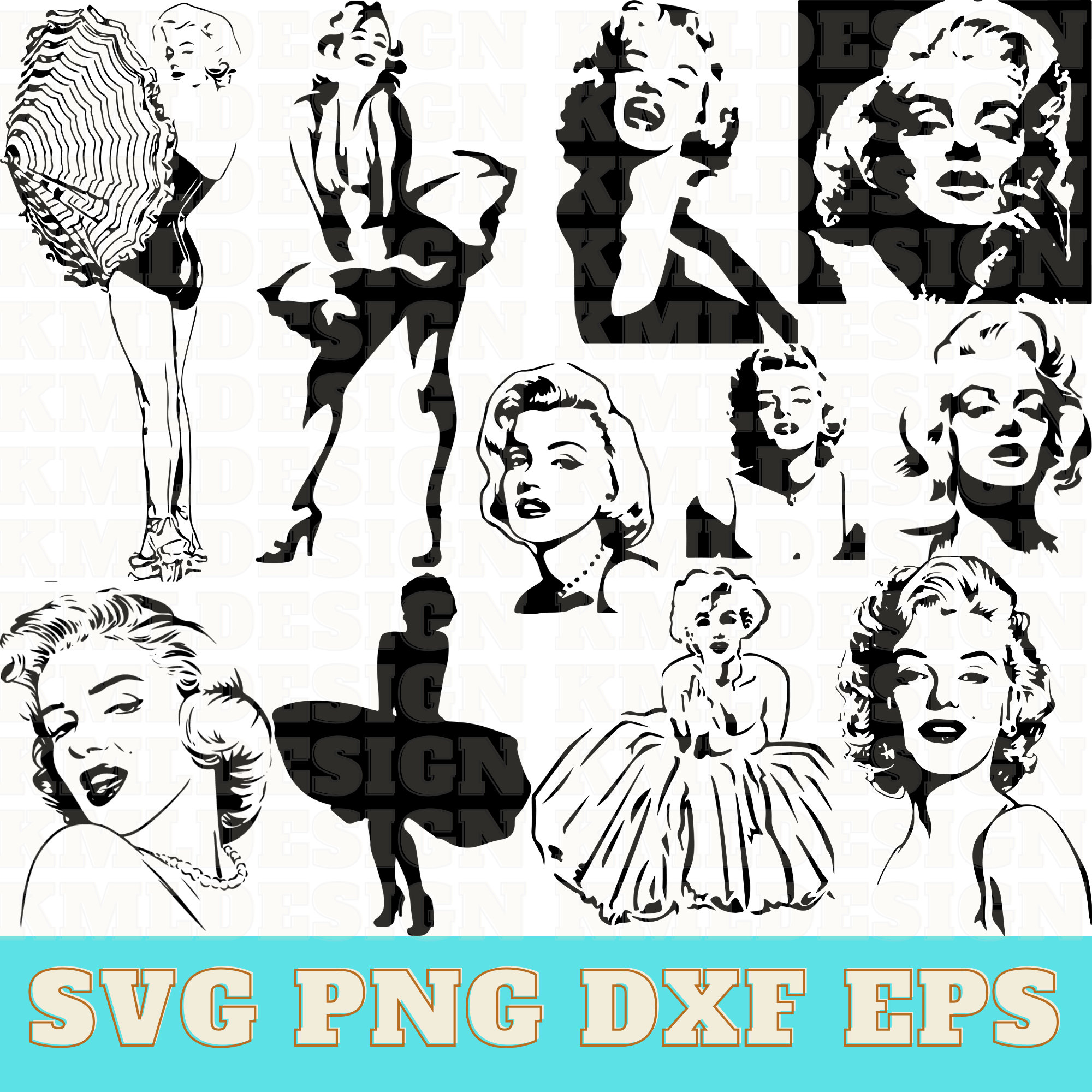 Marilyn Monroe Silhouette Vector