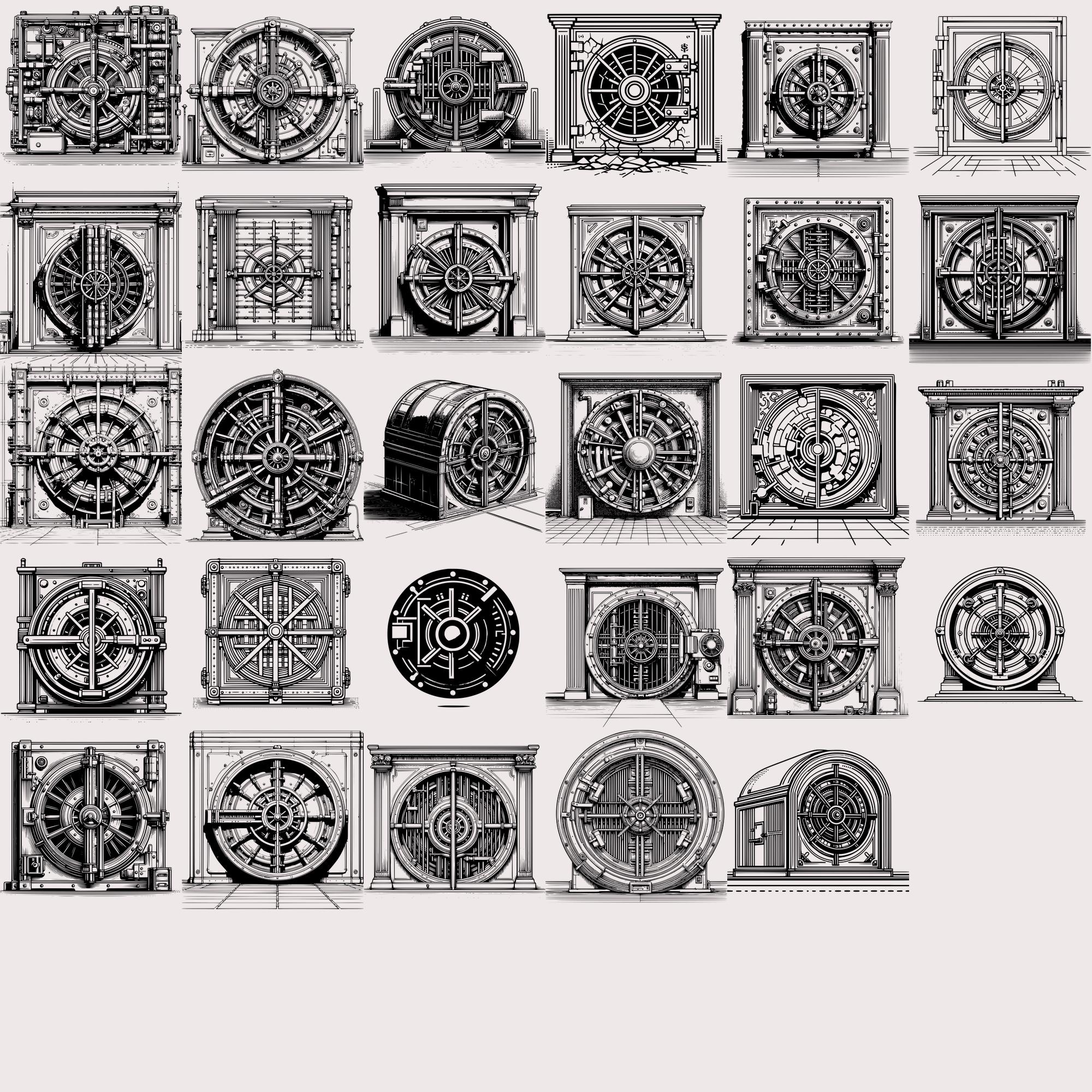 Bank Vault Svg Bundle, Bank Vault Vector, Bank Safe Vault Silhouette ...