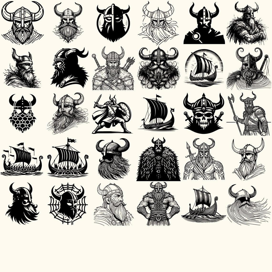 Viking Svg Bundle, Viking Vector, Viking Silhouette, Viking Svg PNG Eps ...