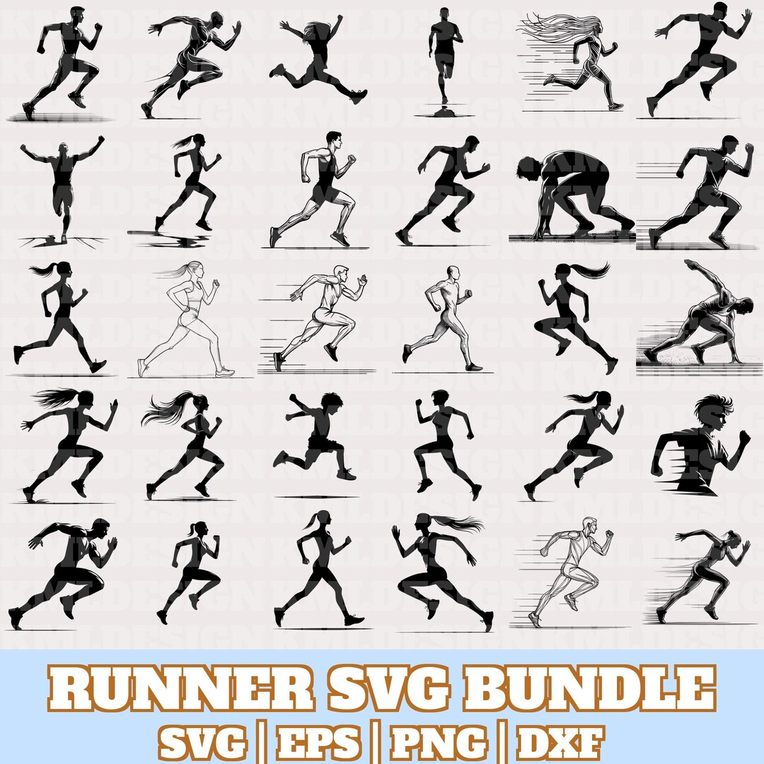 Running Svg Bundle, Runner Vector, Runner Silhouette, Running Cut File ...