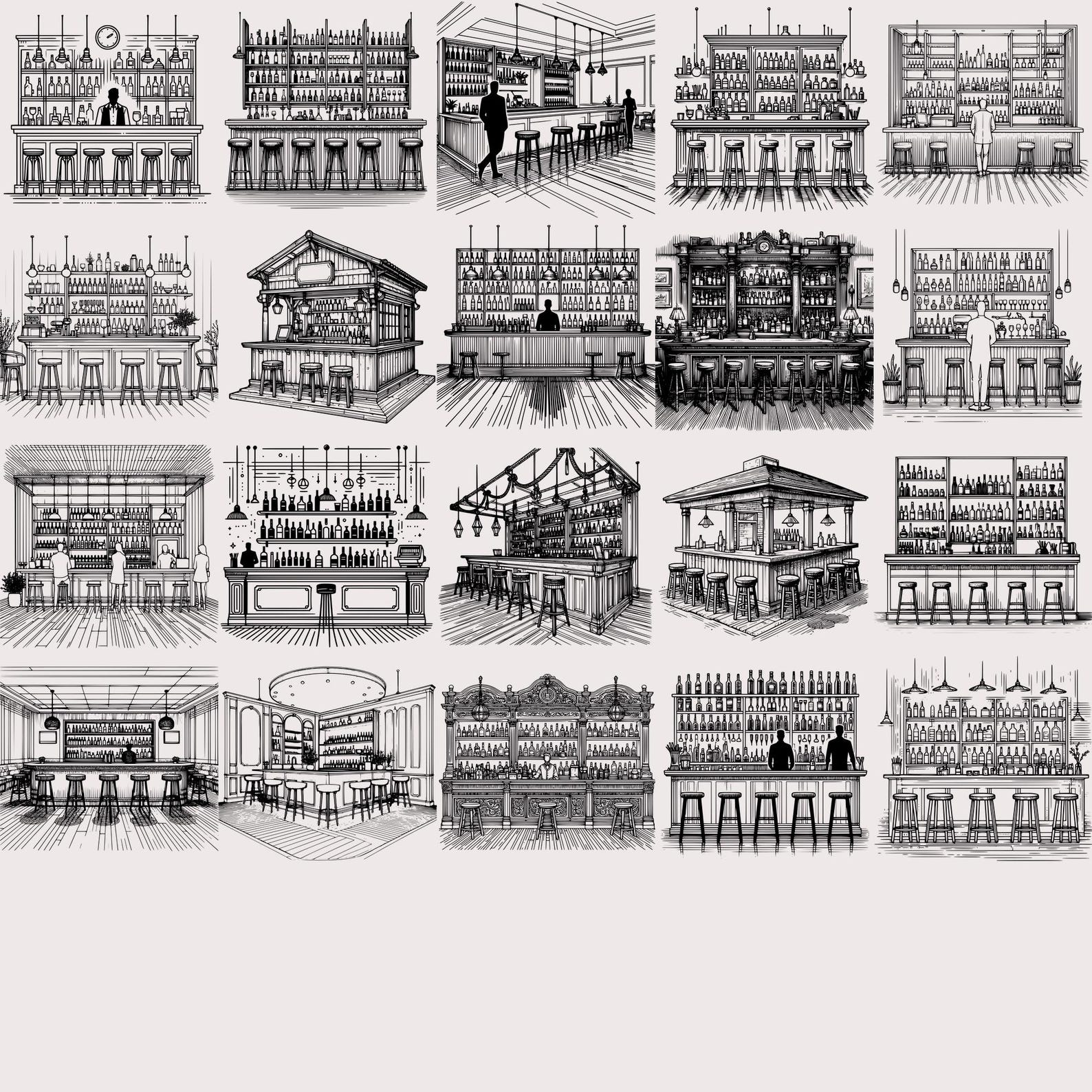 Liquor Bar Svg Bundle, Tavern Liquor Bar Vector, Cocktail Pub ...