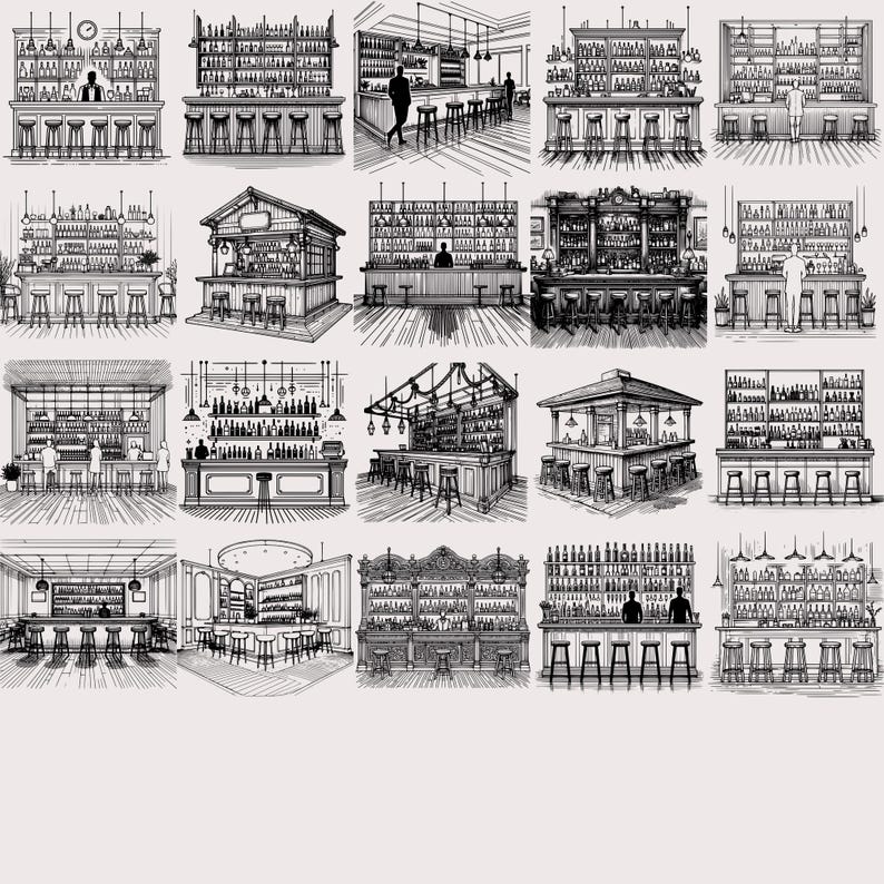 Liquor Bar Svg Bundle, Tavern Liquor Bar Vector, Cocktail Pub ...
