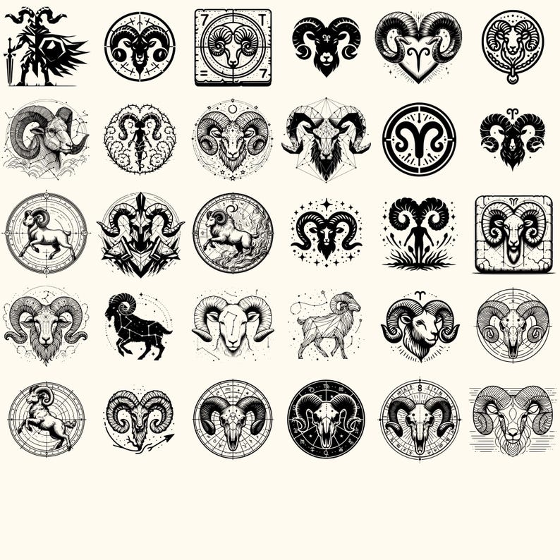 Aries Zodiac Sign Svg Bundle, Aries Zodiac Vector, Aries Zodiac Sign ...