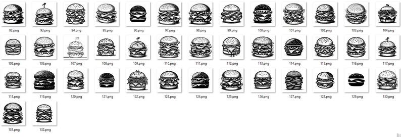 Burger Svg Bundle, Burger Vector, Burger Silhouette, Burger Svg PNG Eps ...
