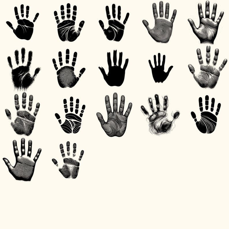 Handprint Svg Bundle, Handprint Vector, Handprint Silhouette, Handprint ...