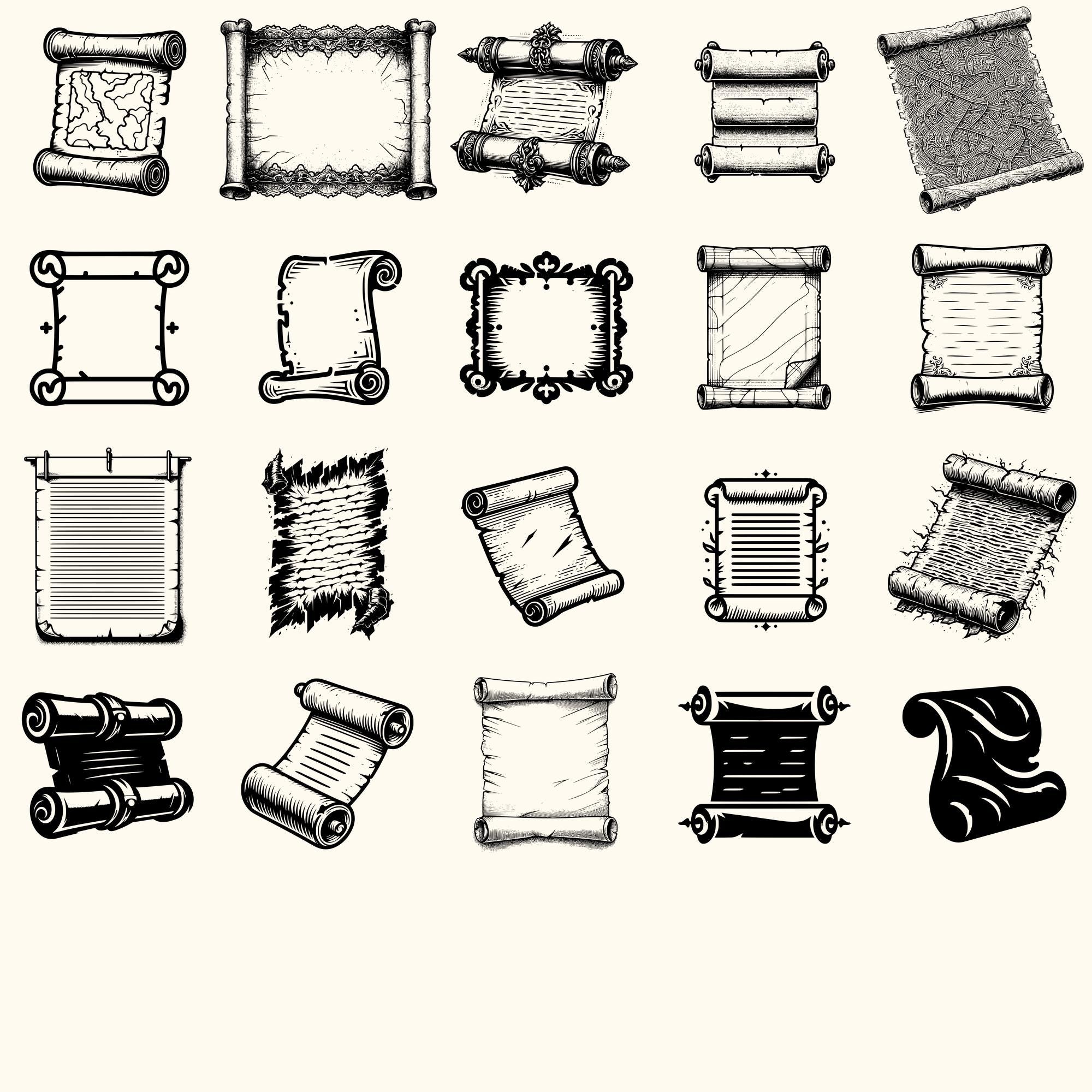 Parchment Svg Bundle, Parchment Vector Silhouette, Parchment Svg PNG ...