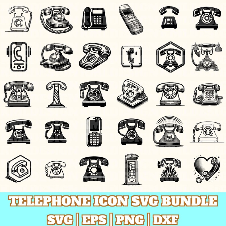 Telephone Icon Svg Bundle, Telephone Icon Vector, Telephone Icon ...