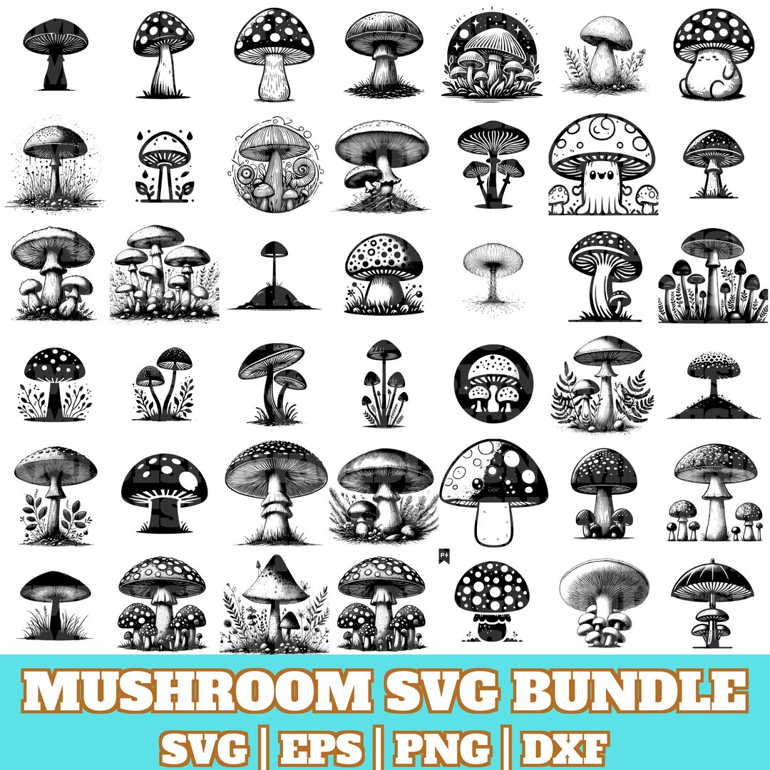 120 Mushroom SVG Bundle, Mushroom SVG Cut Files for Cricut, Mushroom ...
