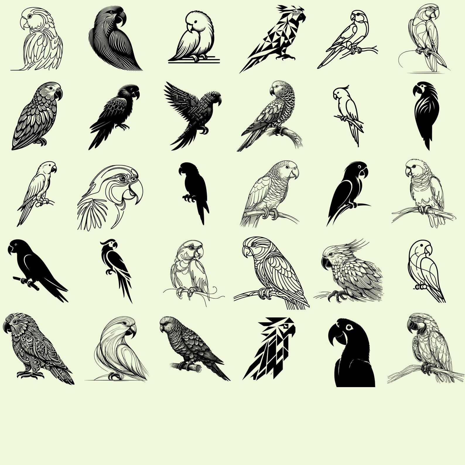 Parrot Svg Bundle, Parrot Vector, Parrot Silhouette, Parrot Svg PNG Eps ...