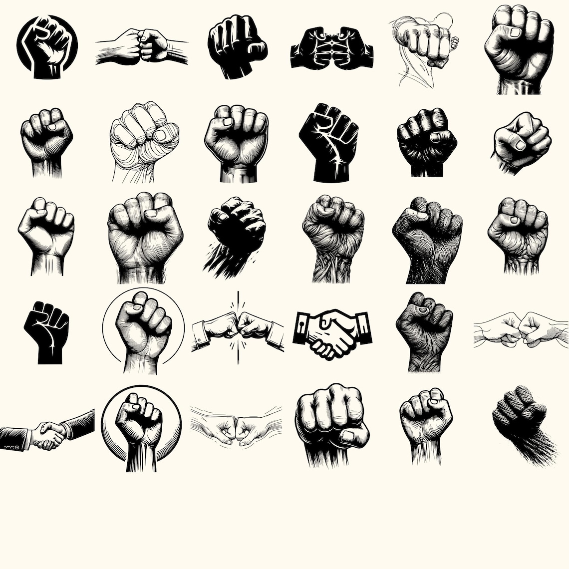 Fist Svg Bundle, Fist Vector, Fist Silhouette, Fist Svg PNG Eps Dxf ...