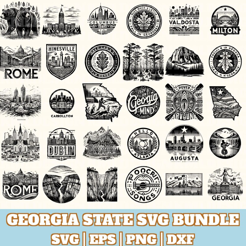 Georgia State Svg Bundle, Georgia State Vector Silhouette, Georgia ...
