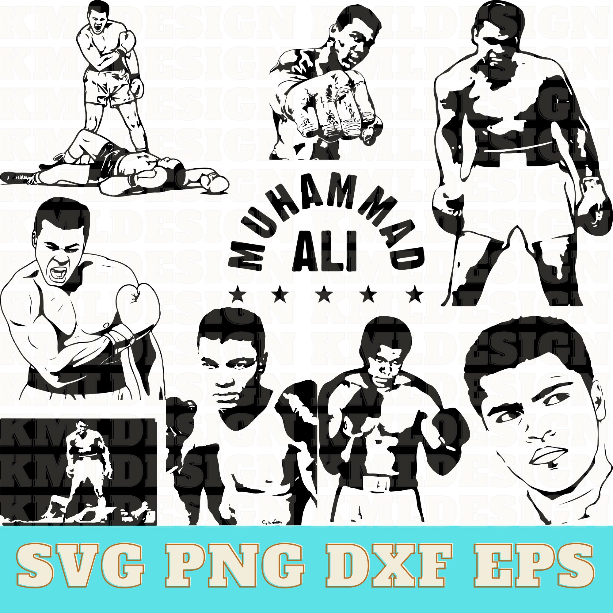 6 Muhammad Ali Svg Bundle, Muhammad Ali Vector, Muhammad Ali Clipart ...