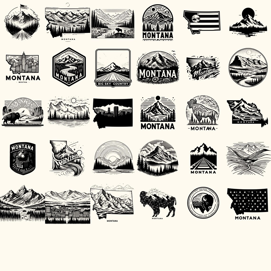 Montana State Svg Bundle, Montana State Vector, Montana Silhouette ...