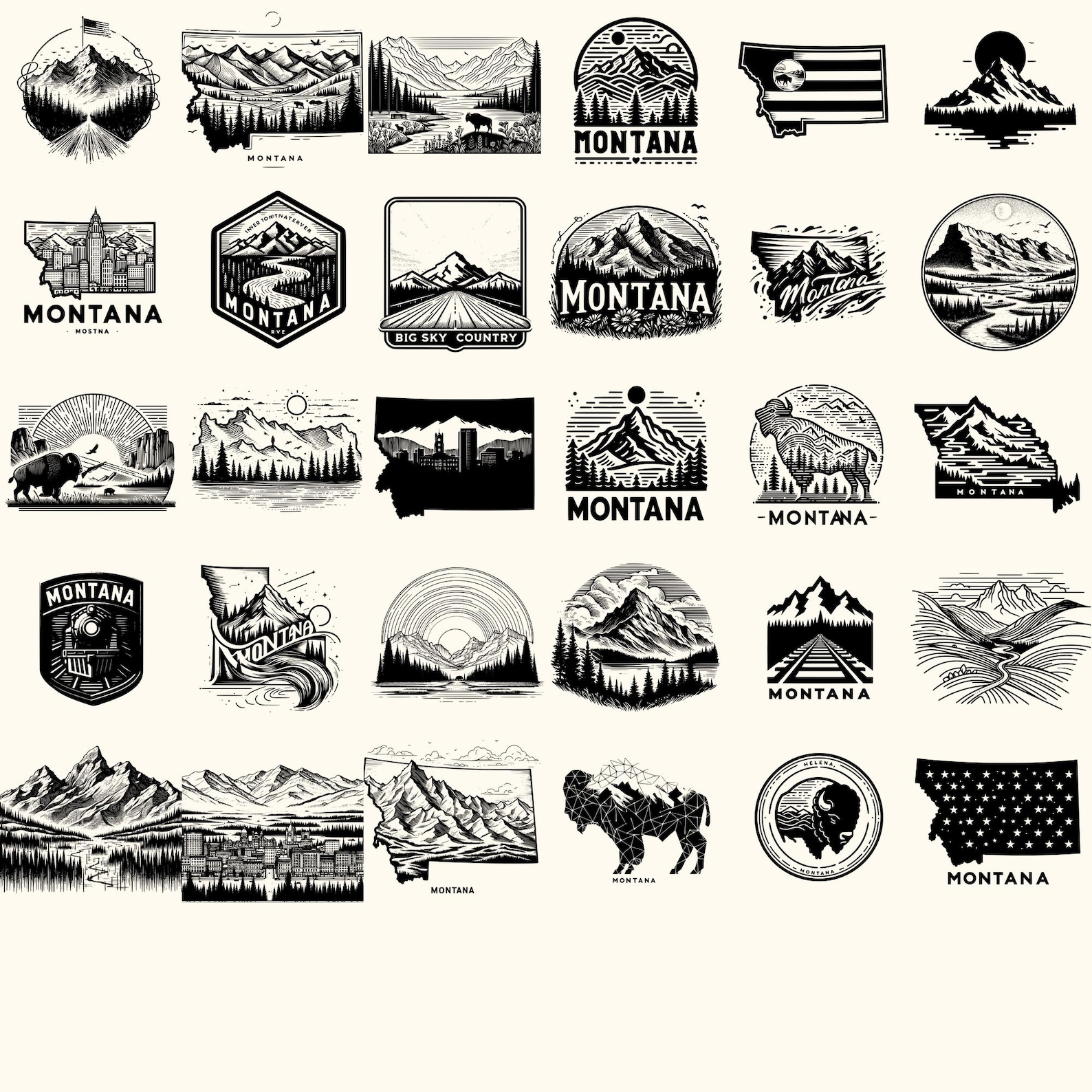 Montana State Svg Bundle, Montana State Vector, Montana Silhouette ...